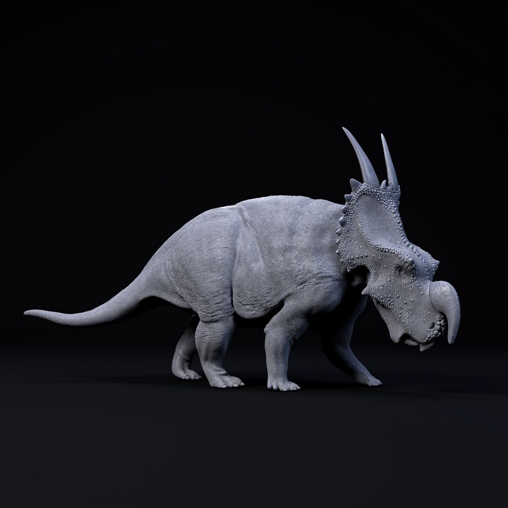 Einiosaurus walking 1-35 scale dinosaur - Dino and Dog - Miniatures by ...