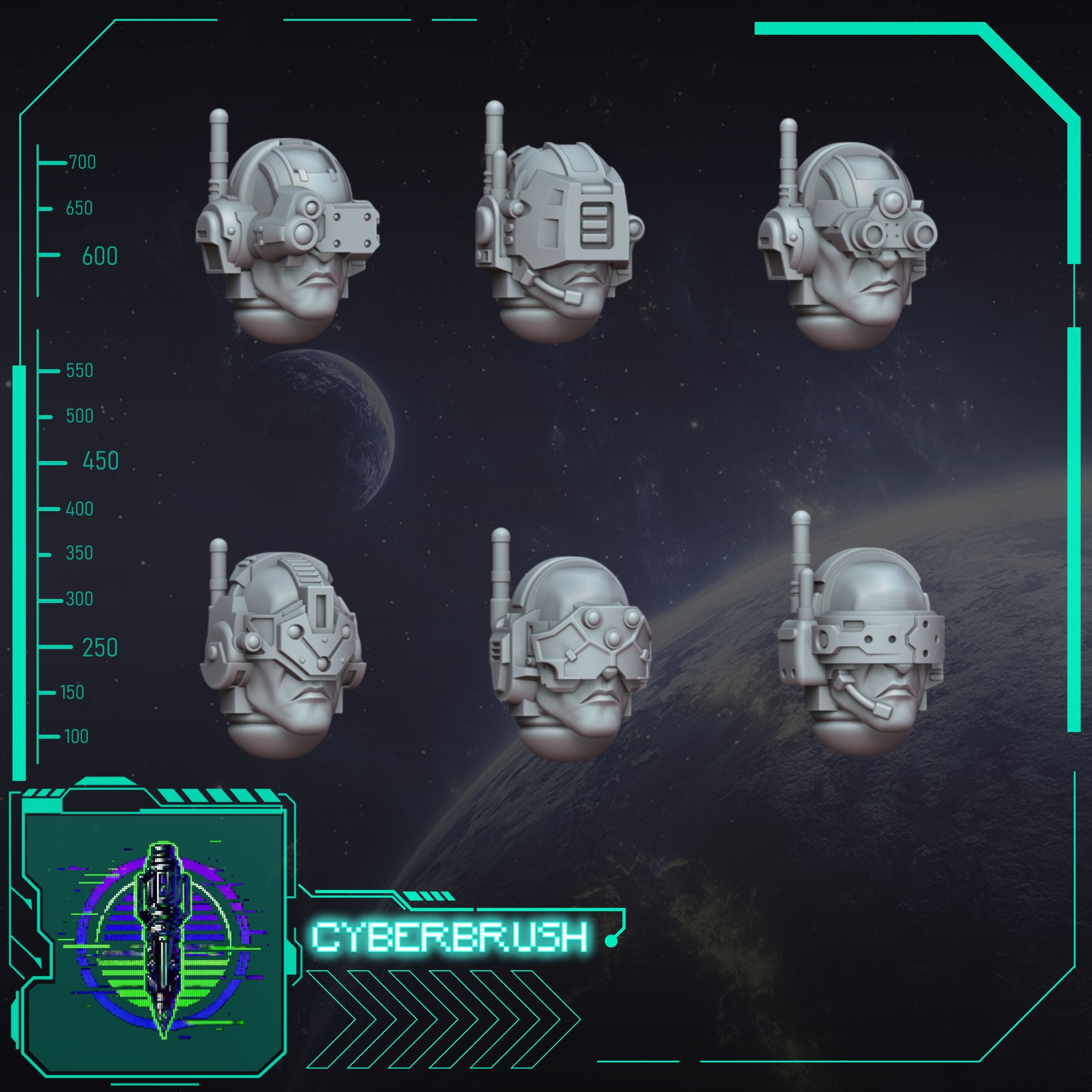 Recon Heads - Cyberbrush3D - Miniatures by Only-Games.co