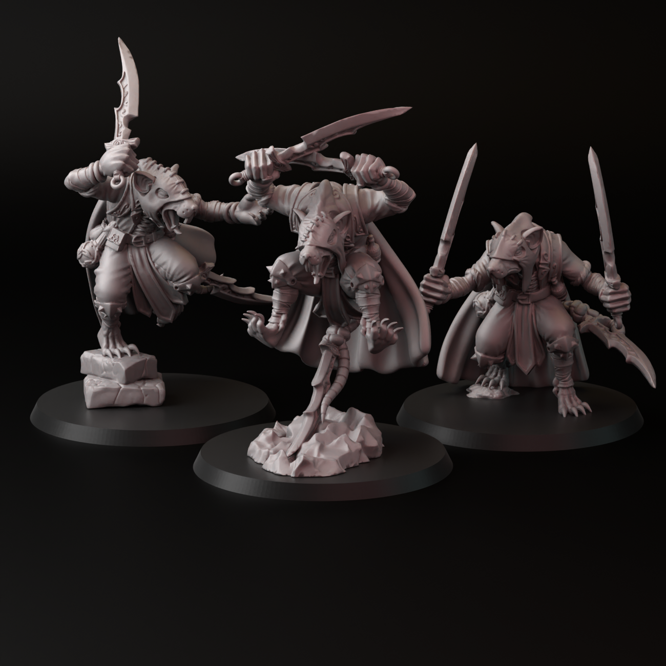 Rat Assassin (3 models) - Crosslances - Miniatures by Only-Games.co