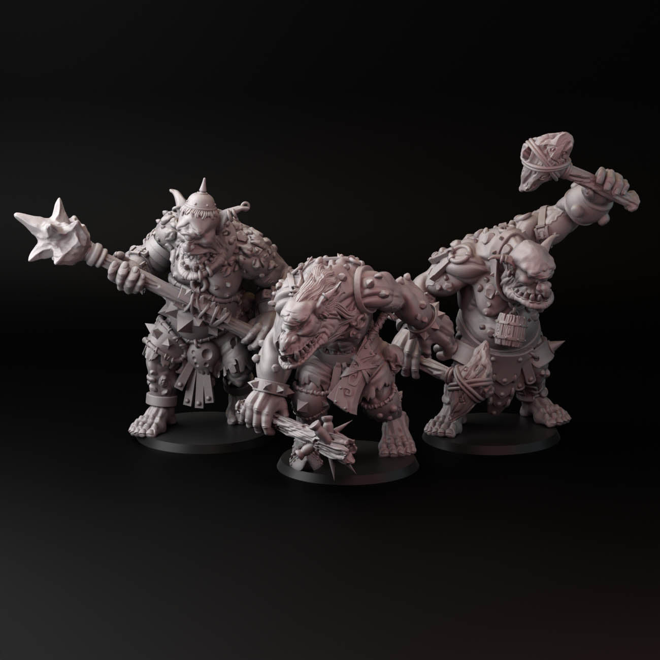 Trolls (3 models) - Crosslances - Miniatures by Only-Games.co