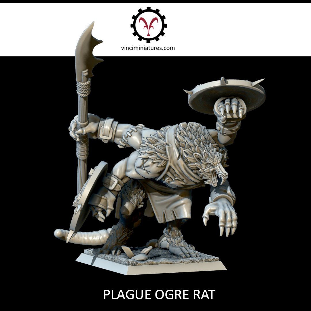 PLAGUE OGRE RAT - vinciminiatures - Miniatures by Only-Games.co