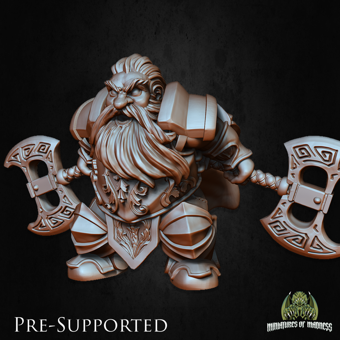 Sinar The Fearless [32mm Scale] Dwarf Fighter - Miniatures of Madness ...