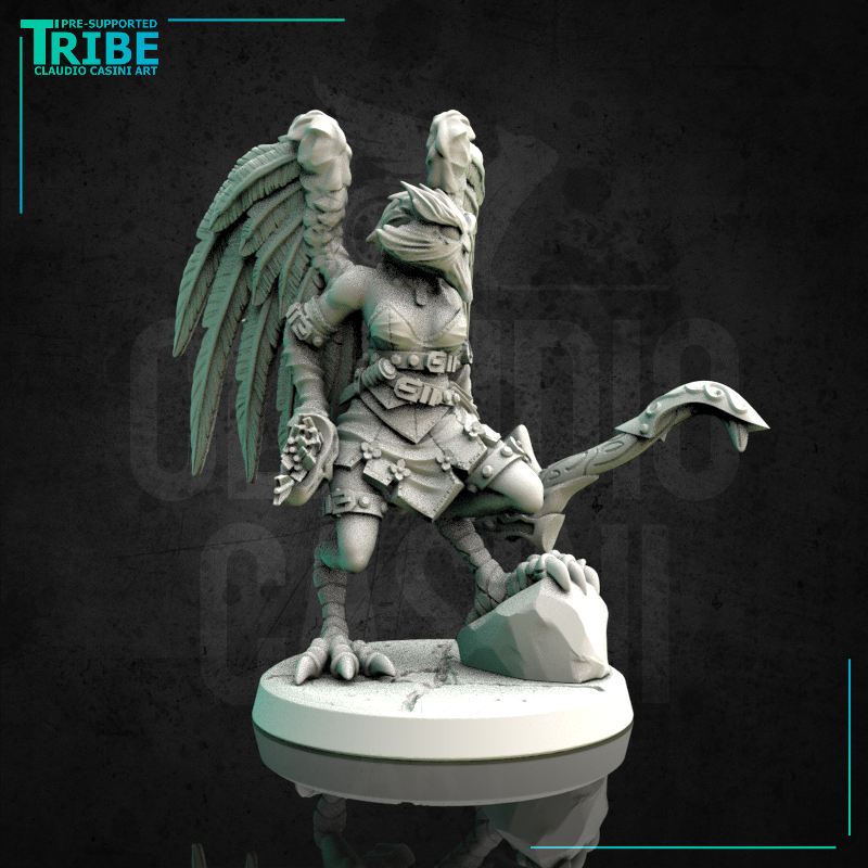 (0152) Female featherfolk birdman archer ranger with bow and arrows ...