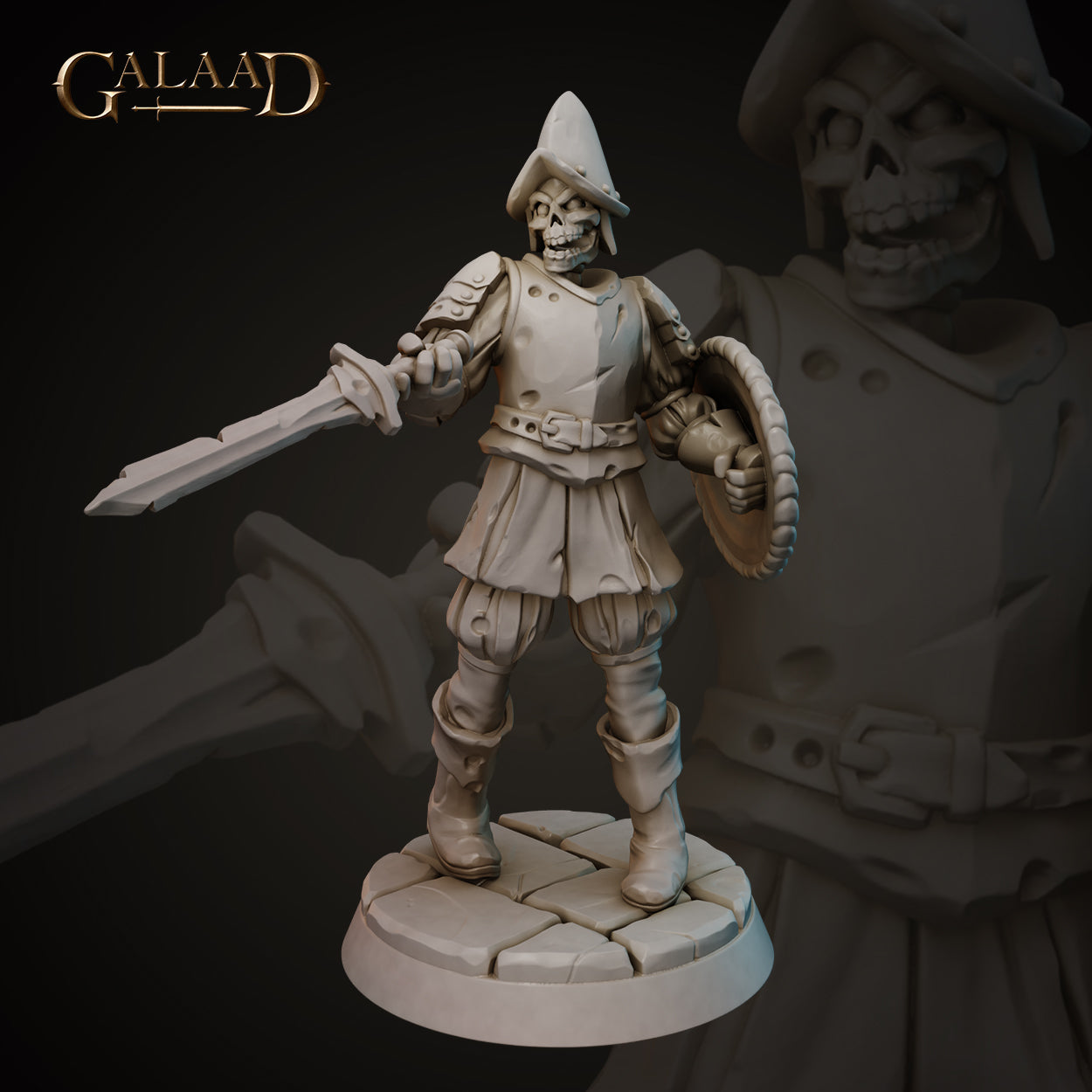 Cursed skeleton conquistador - Galaad - Miniatures by Only-Games.co
