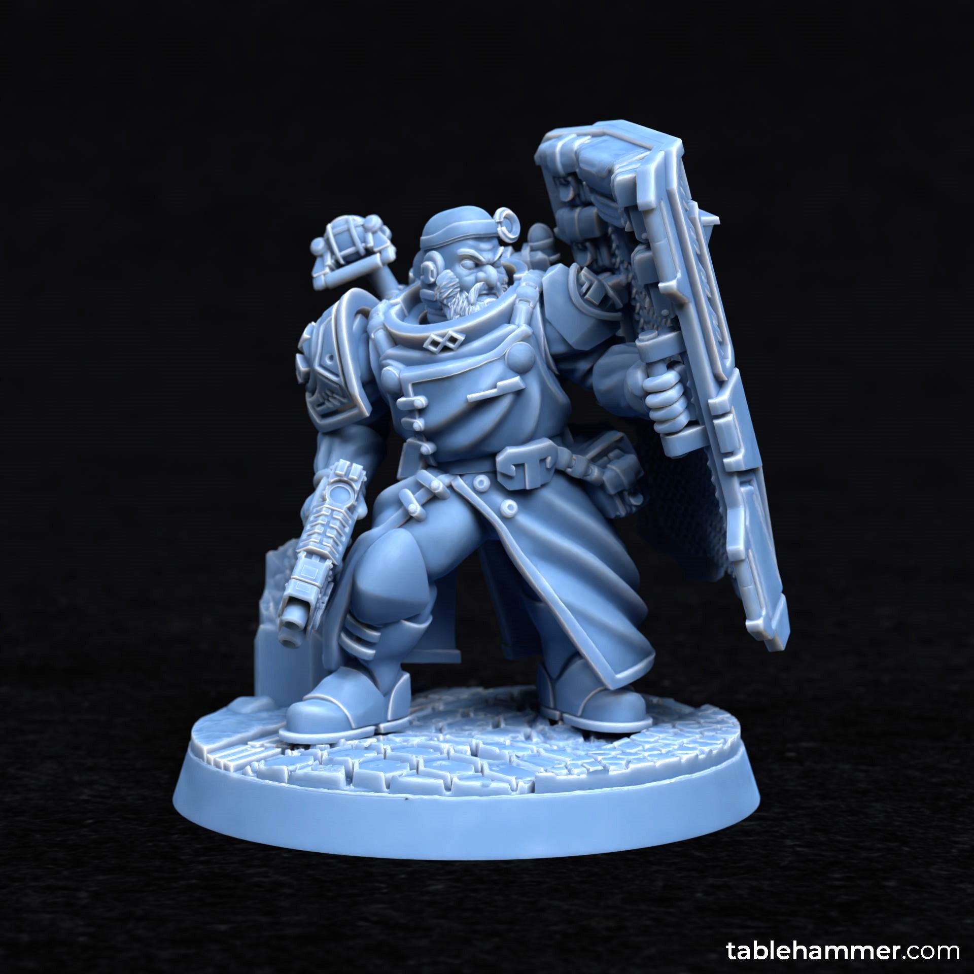 Forgeheart Medicus – 40mm base (space dwarf combat medic with shield ...