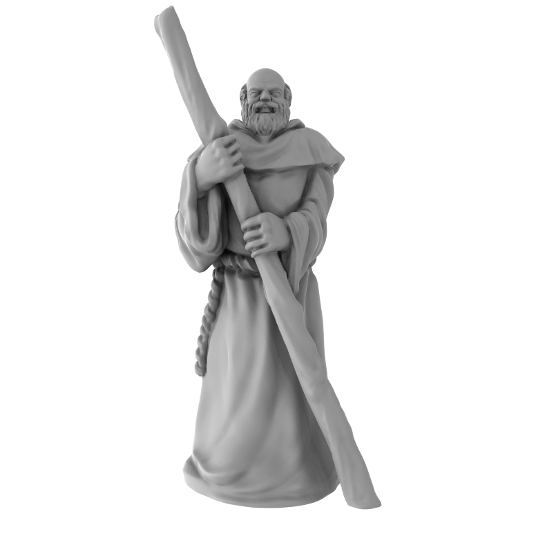 Friar 5 - Hood Down Stick - Printed Obsession - Miniatures by Only-Games.co