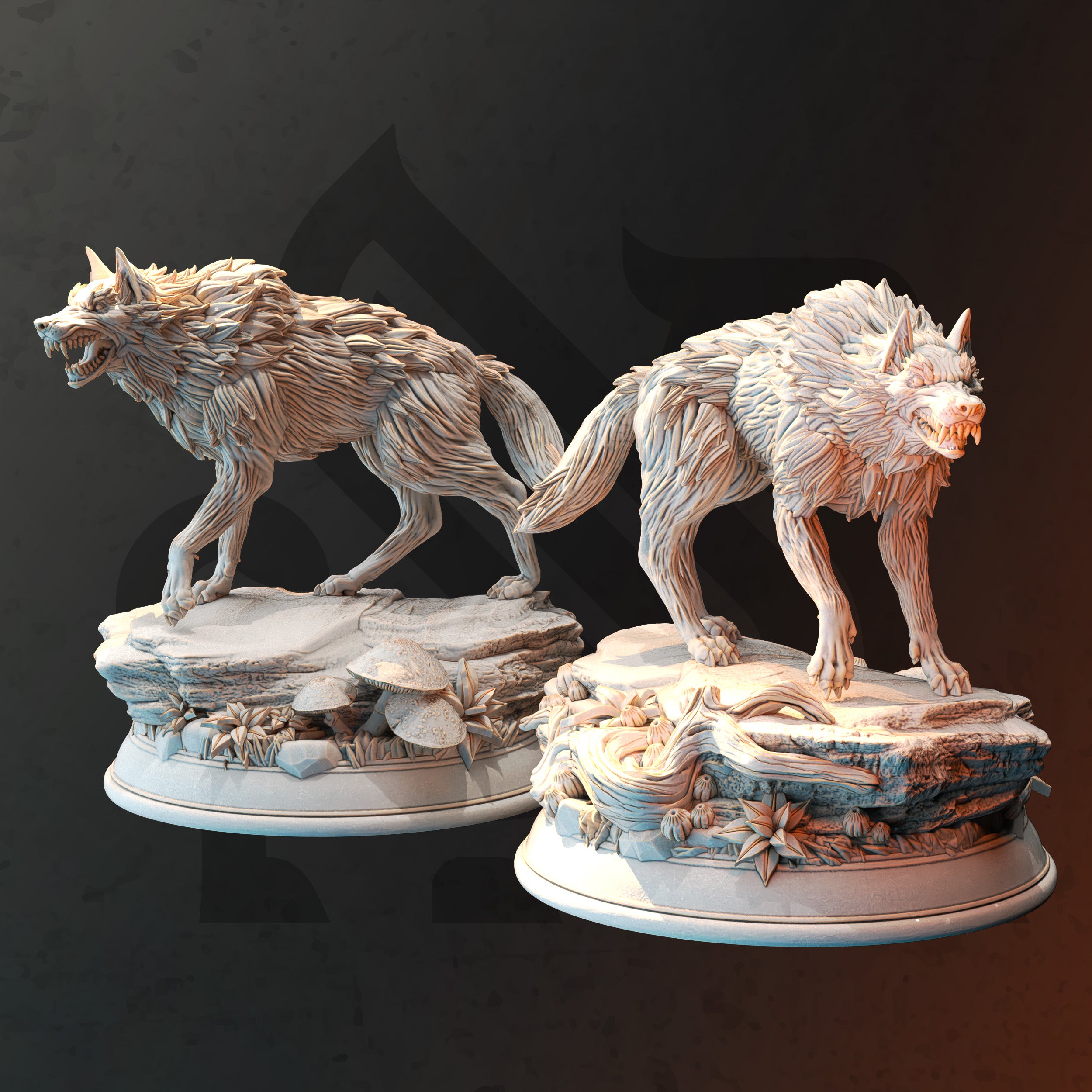 Pair of Northern Direwolves - DM Stash - Miniatures by Only-Games.co