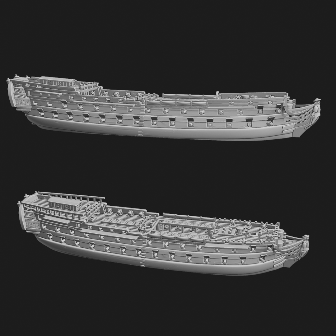 1/700 & 1/1200 Spanish 3rd rate Montañés (74 guns) 1794-1810 - Turner ...