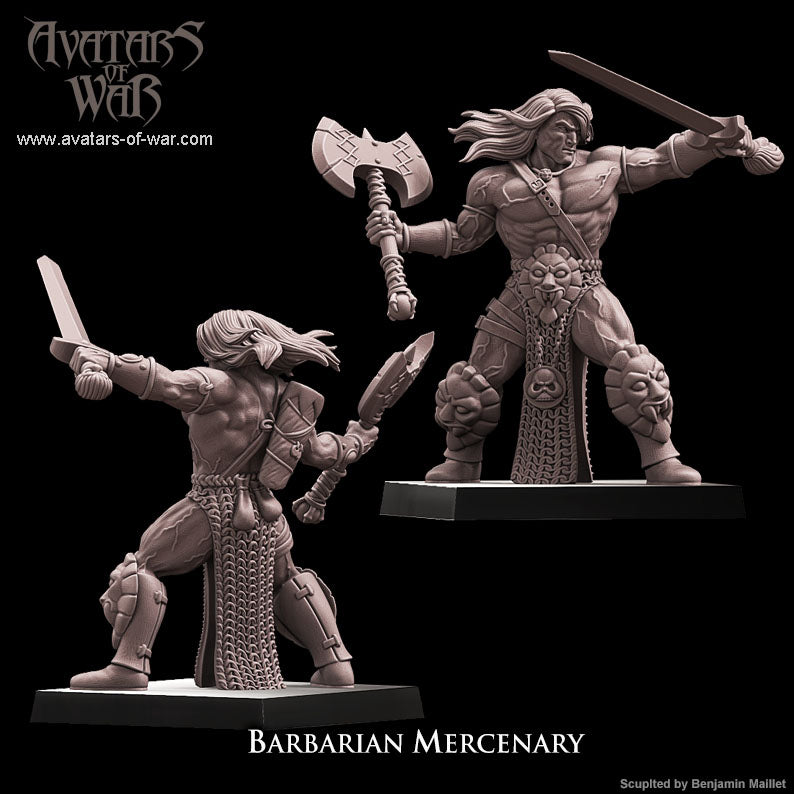 Barbarian Mercenary - Avatars Of War - Miniatures by Only-Games.co