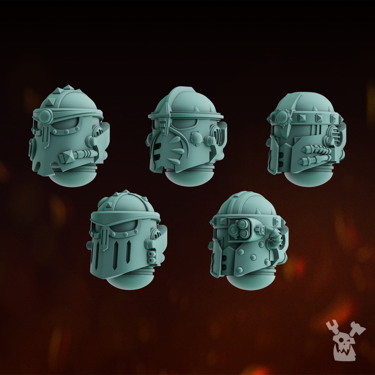 Lunar Knights Heads Set x5 #1 - DakkaDakka.Store - Miniatures by Only ...
