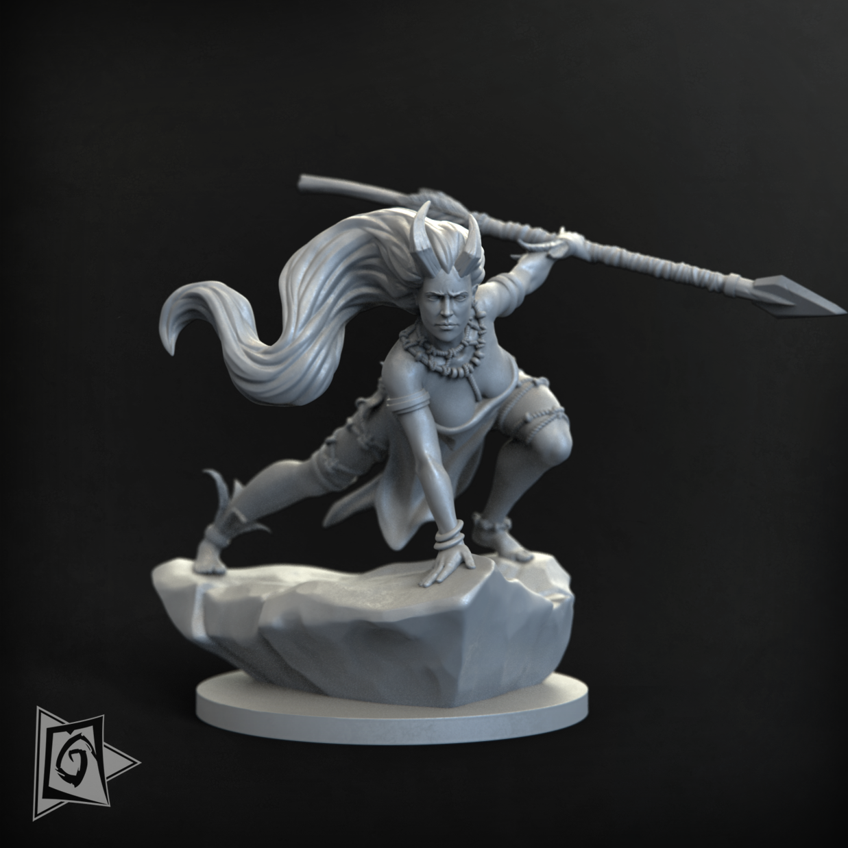 Tribal Monk (25mm base) - H2R Studios - Miniatures by Only-Games.co