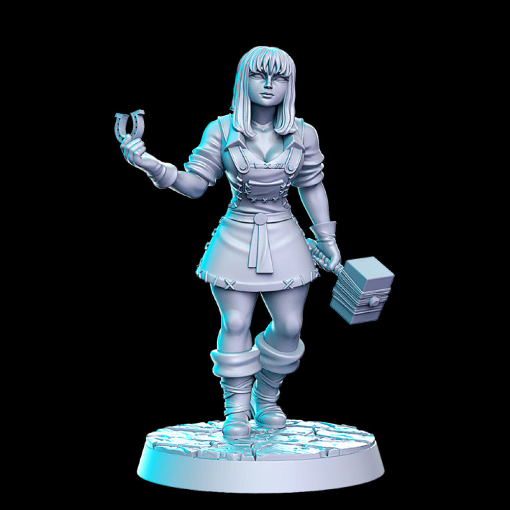 Branda (female blacksmith) - 32mm - DnD - RNestudio - Miniatures by ...