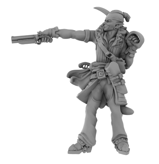 Elf Male Rogue Pistol (32mm scale) - Lion Tower - Miniatures by Only ...