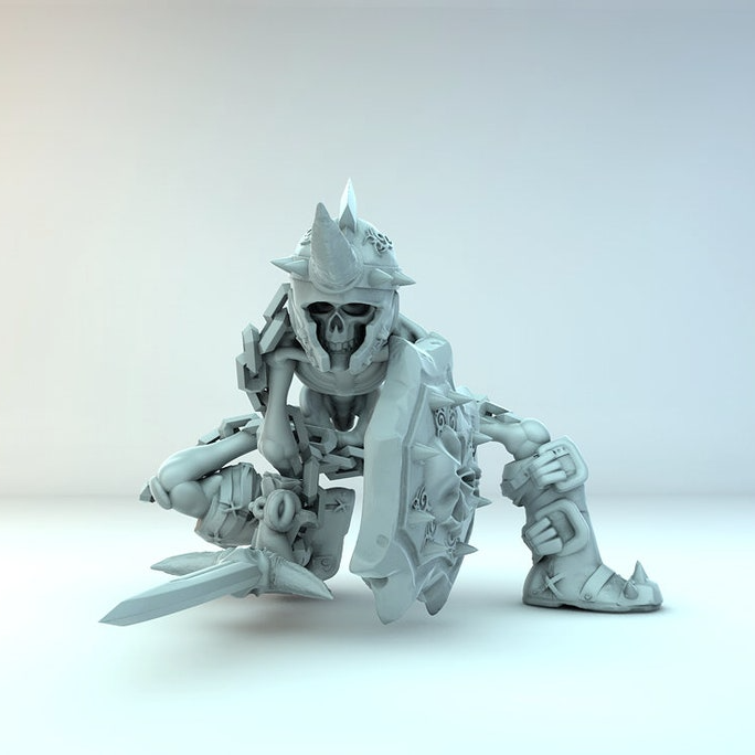 Skeleton crouching - Heroes and Beasts - Miniatures by Only-Games.co