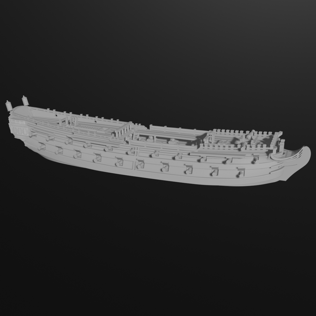 British Two-Decker 5th rate HMS Roebuck (44 guns), 1774-1811 - Turner ...