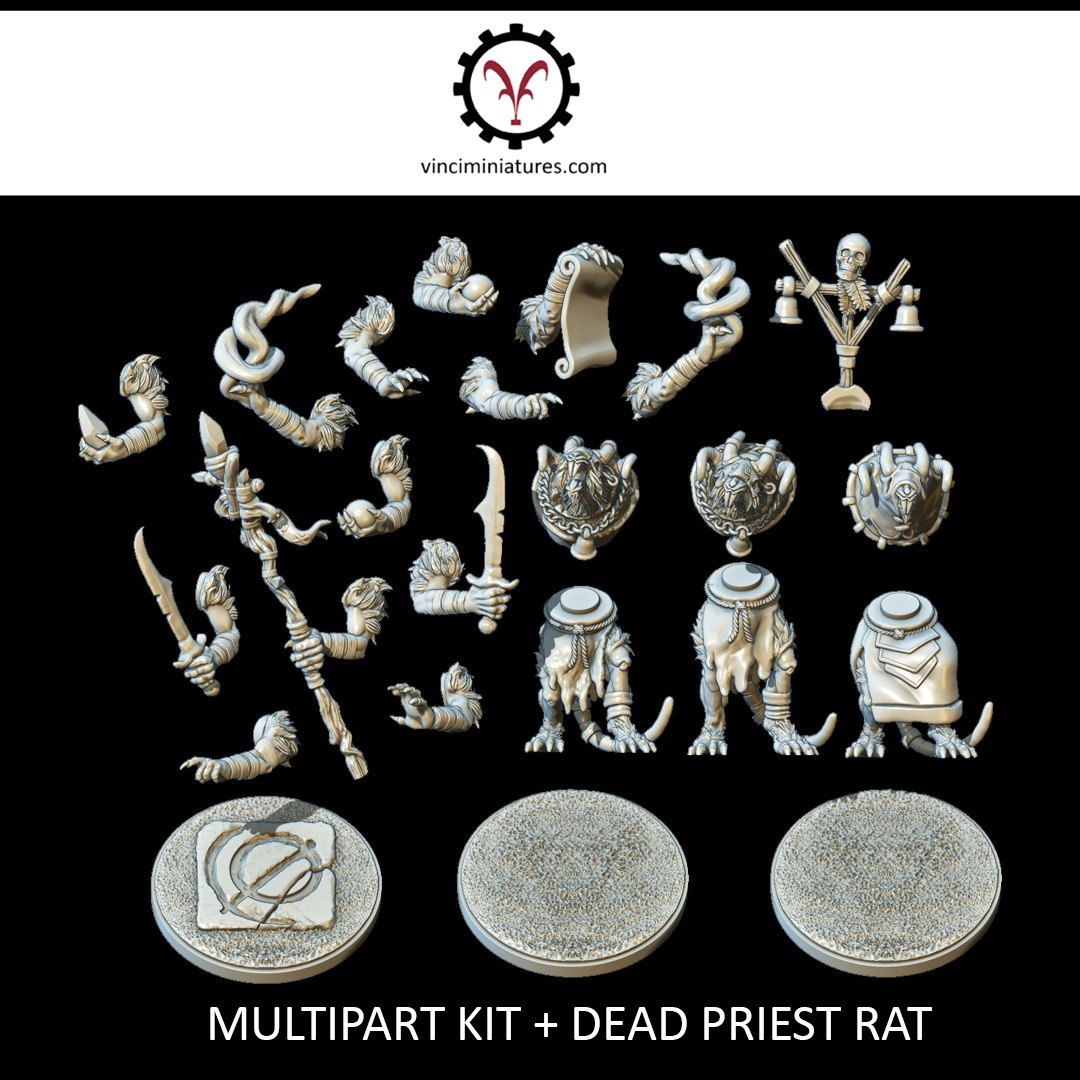 MULTIPART PRIEST RAT KIT - vinciminiatures - Miniatures by Only-Games.co