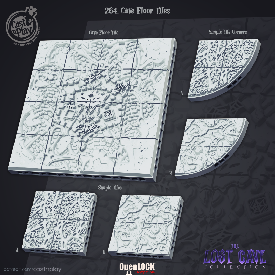 Cave Floor Tiles - Cast n Play - Miniatures by Only-Games.co