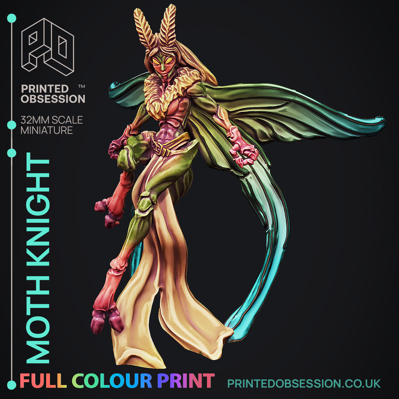 Moth Knight - Pre-Coloured - 32mm Scale - Printed Obsession ...