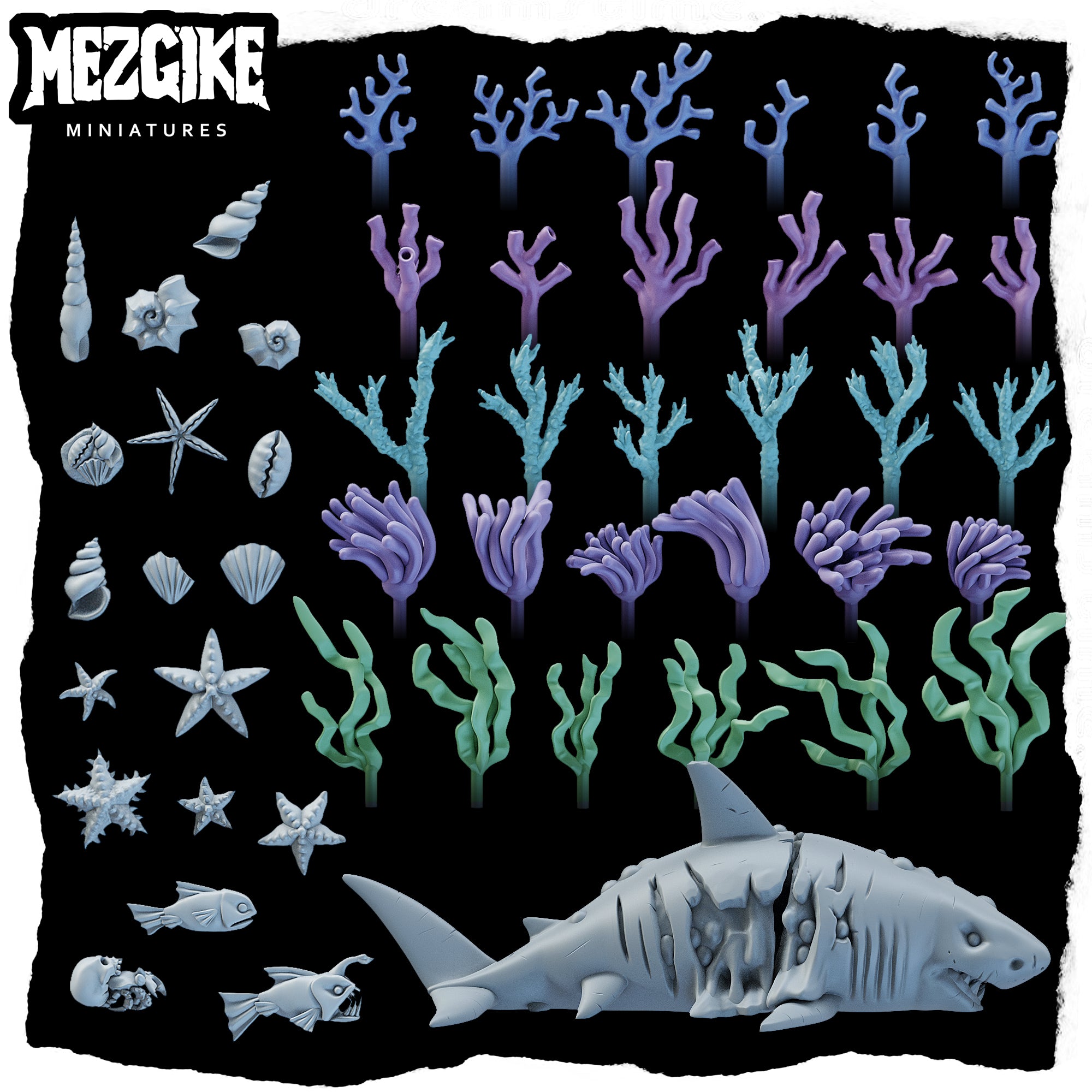 Ocean corals and critters basing accessories (50 physical parts ...