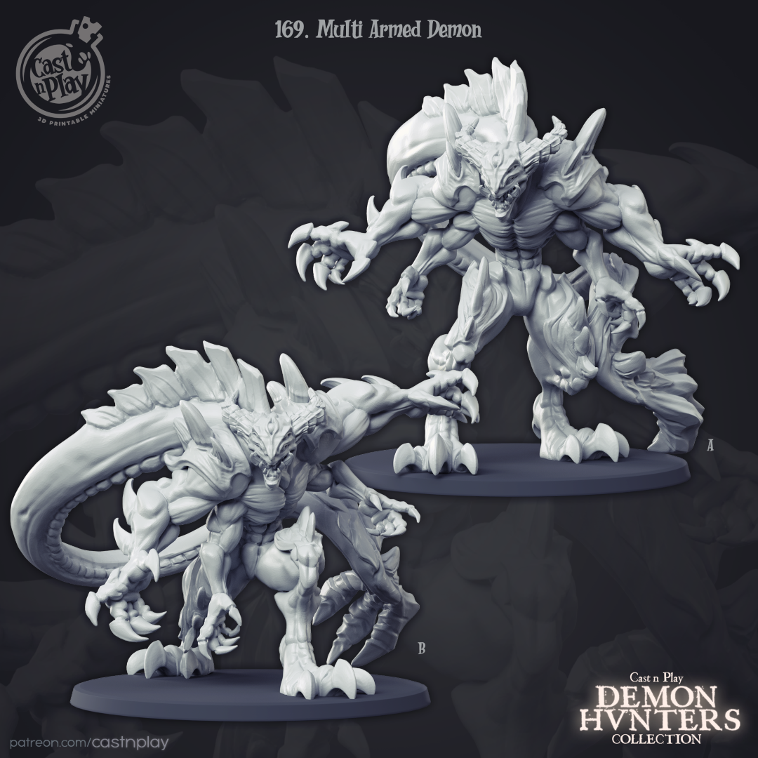 Multi Armed Demon - Cast n Play - Miniatures by Only-Games.co