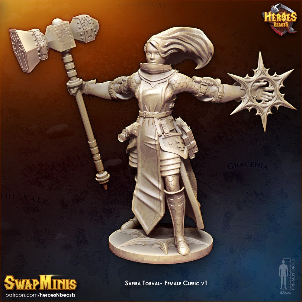 Female Cleric v1 - Heroes and Beasts - Miniatures by Only-Games.co