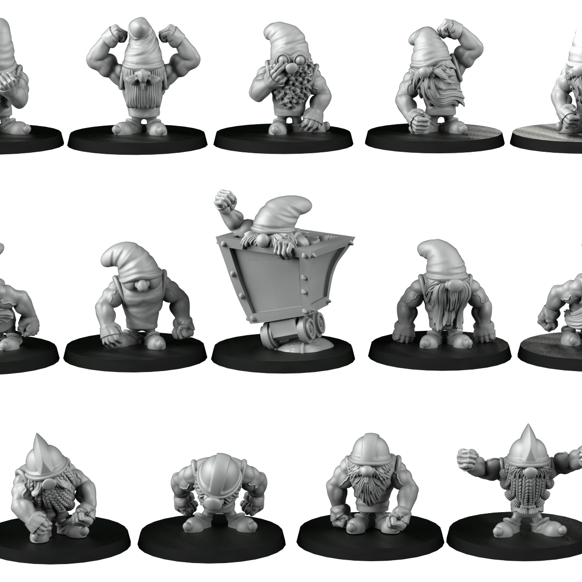 Seven Dwarf Complete Team 17 miniatures - Crosslances - Miniatures by ...