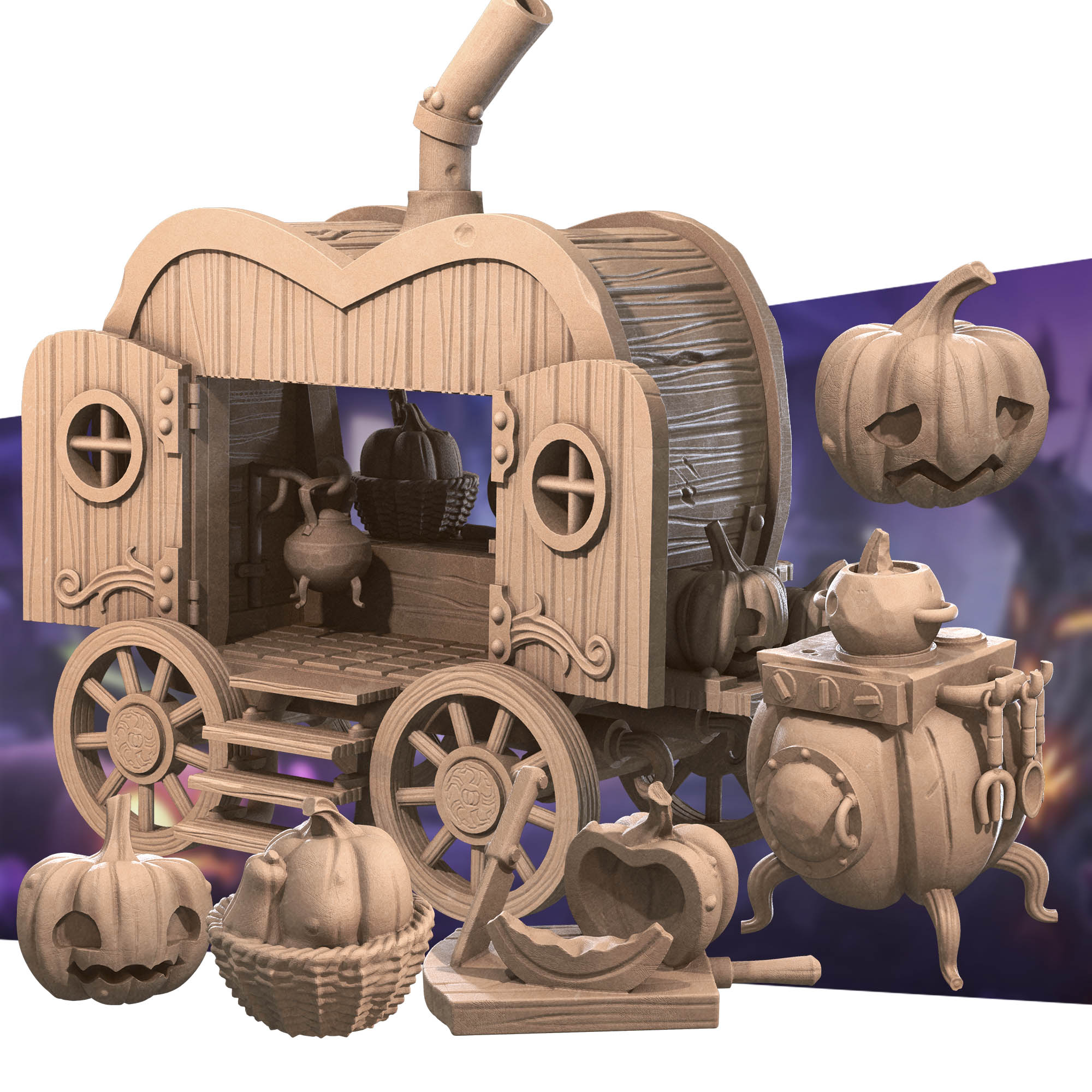 Pumpkin Cart - Bite The Bullet Studio - Miniatures by Only-Games.co