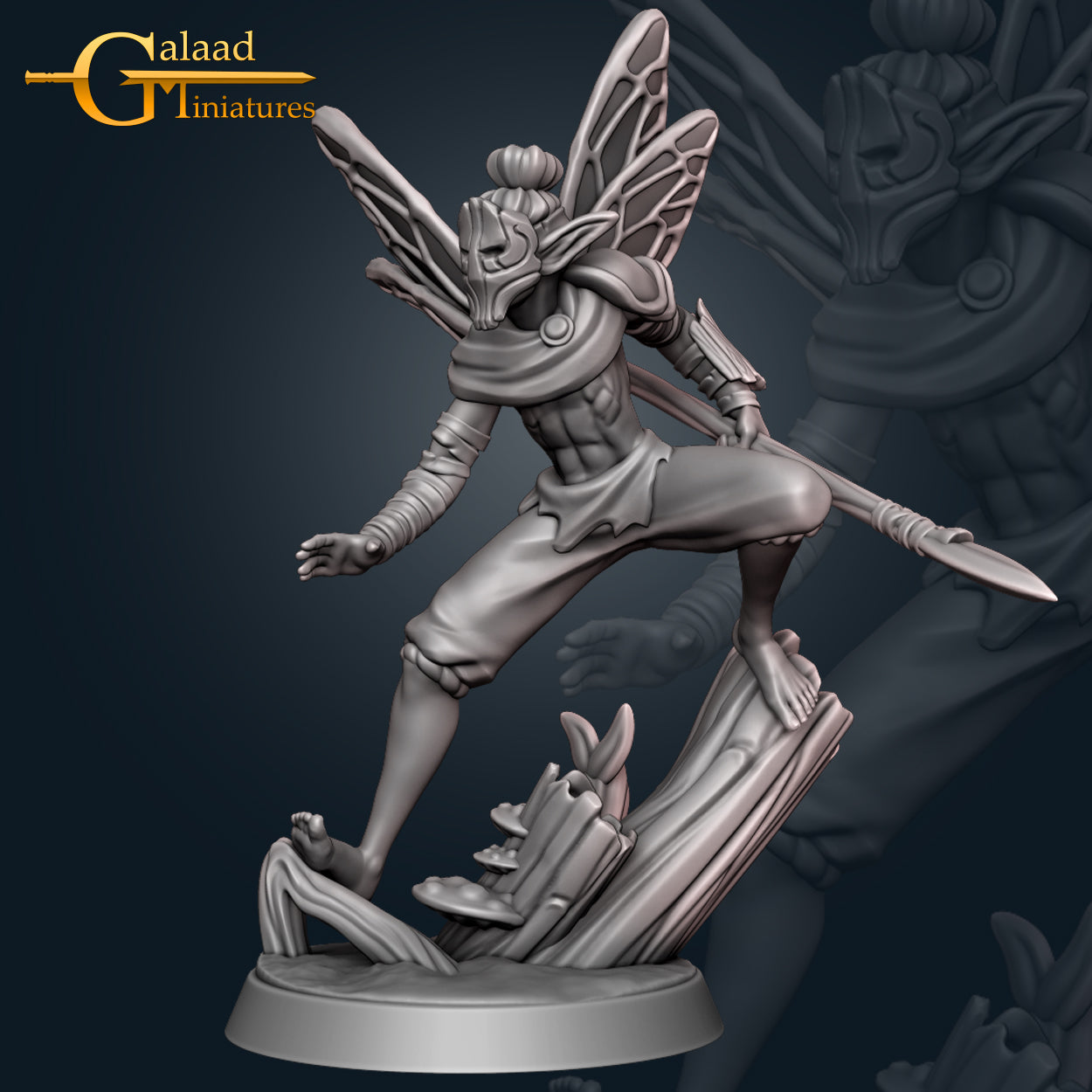 Wood Fairy Male with base - Galaad - Miniatures by Only-Games.co
