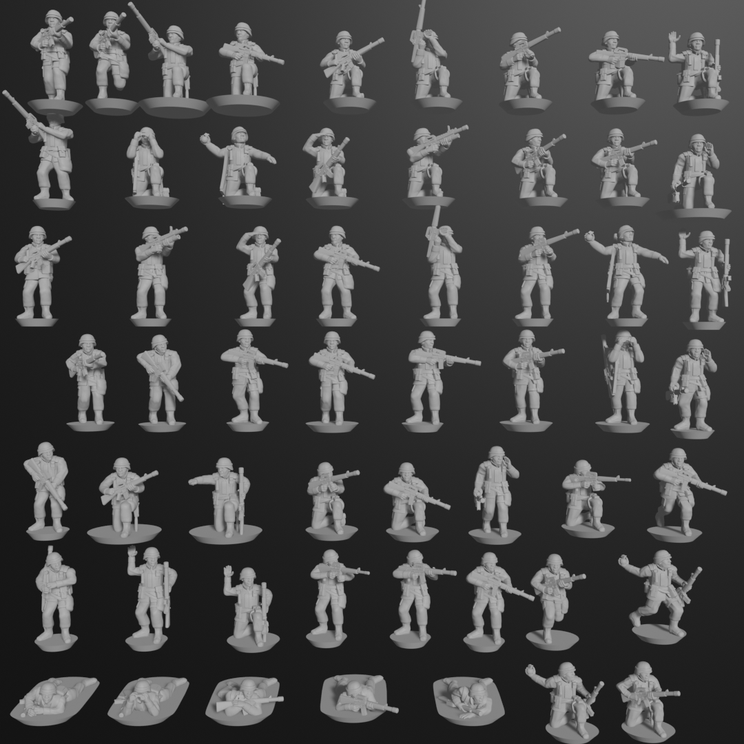 10 & 15mm US Infantry with M16s (56 models) - Turner Miniatures ...