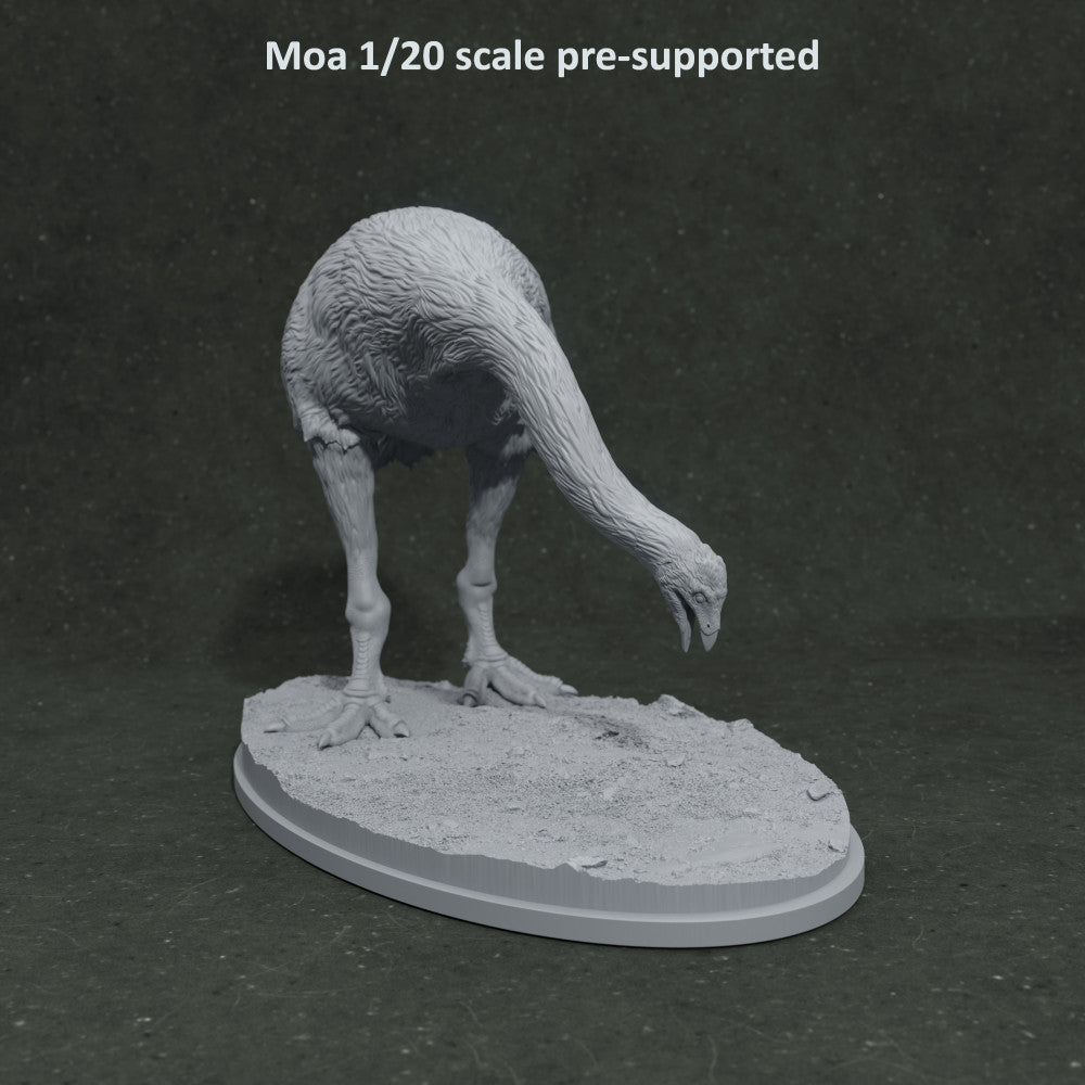 Moa eating 1-20 scale prehistoric bird - Dino and Dog - Miniatures by ...