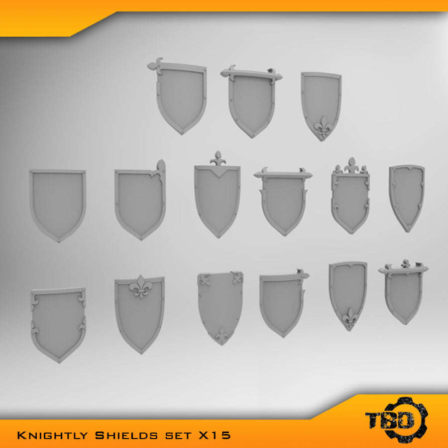 Knightly Shields set X15 - Tight Bore Designs - Miniatures by Only-Games.co