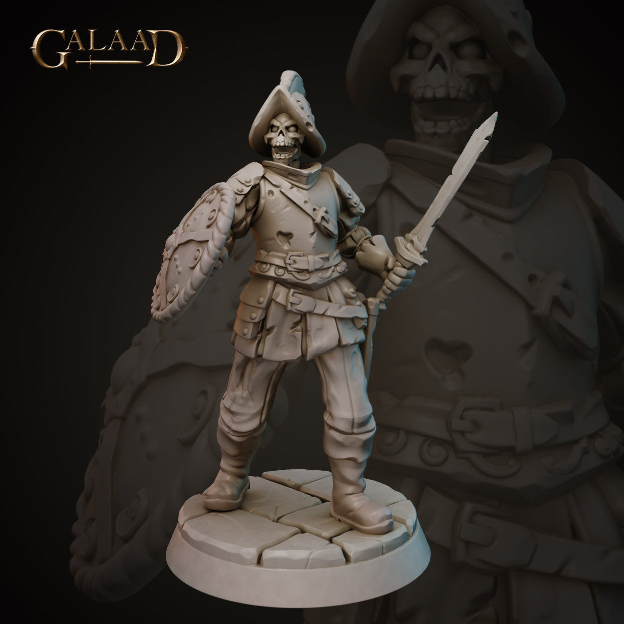 Cursed skeleton conquistador - Galaad - Miniatures by Only-Games.co