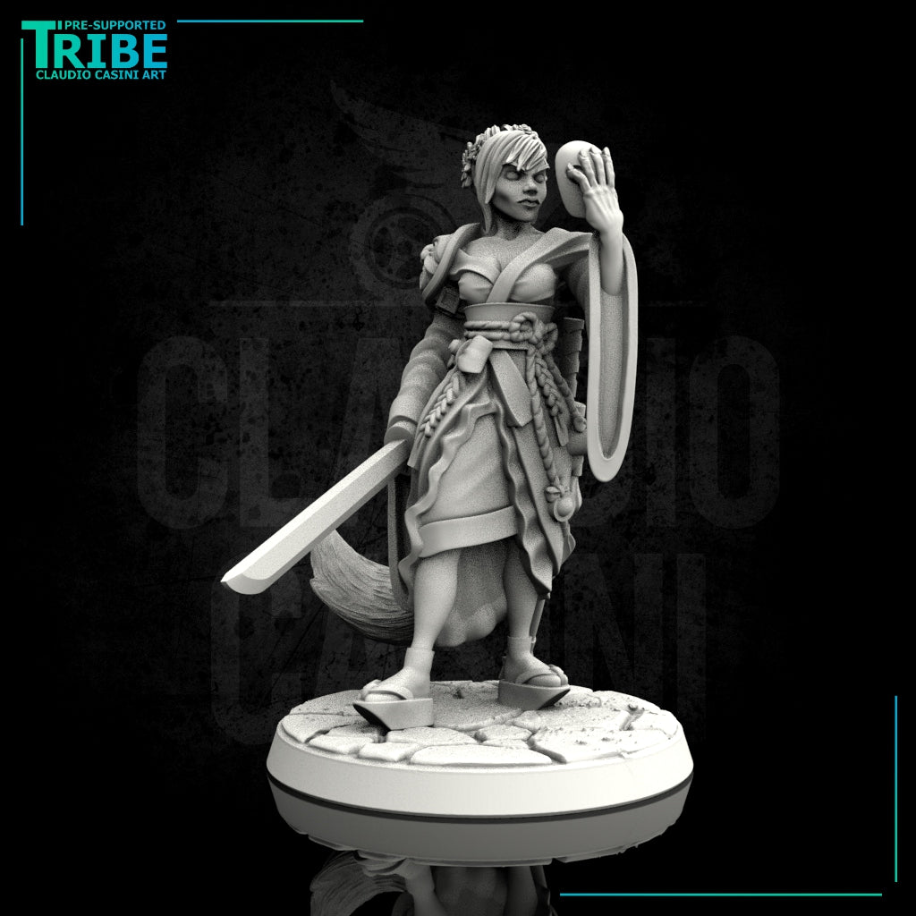 (0036) Female human elf tiefling oni samurai Kitsune - Claudio Casini ...