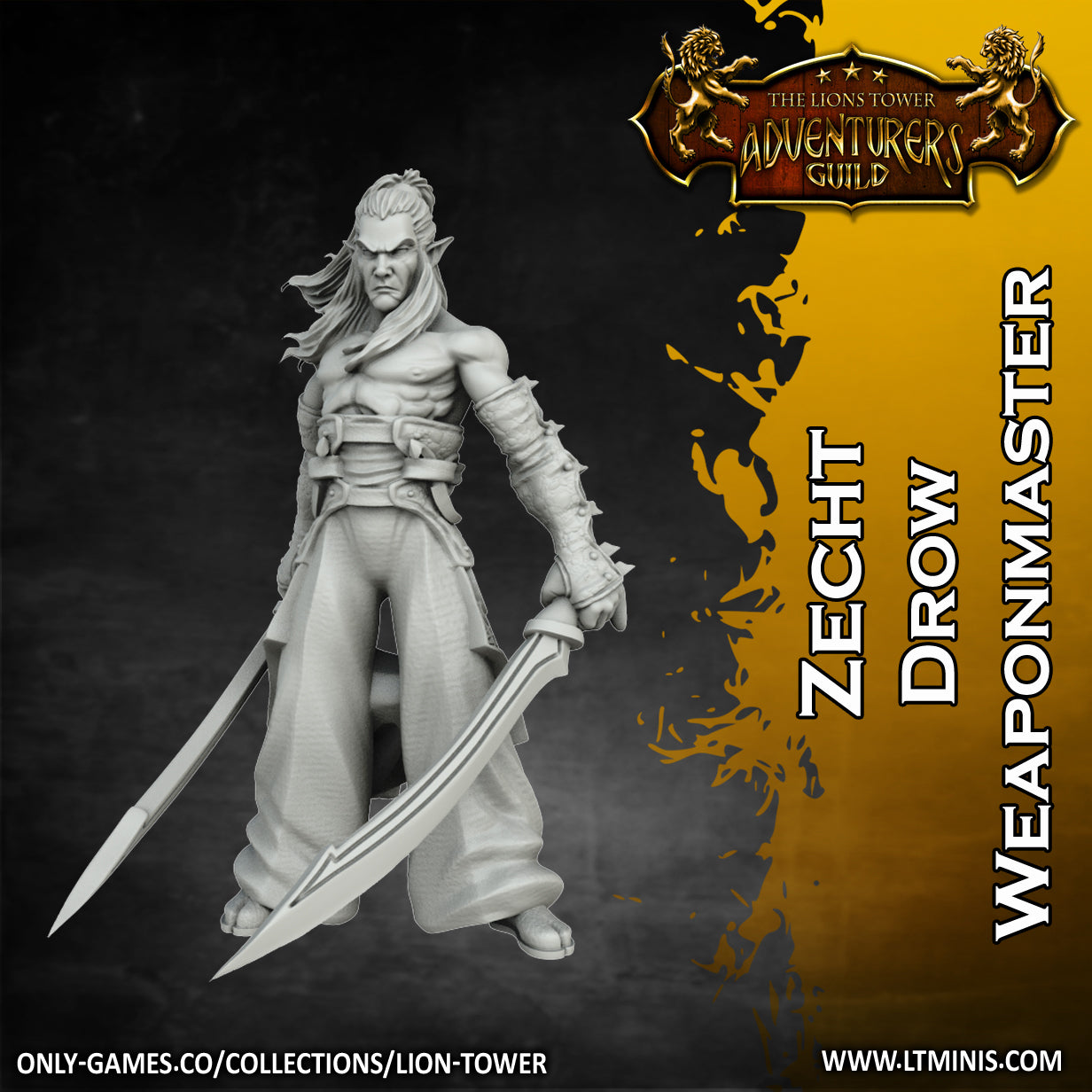Zecht - Drow Weaponmaster (32mm scale) - Lion Tower - Miniatures by ...