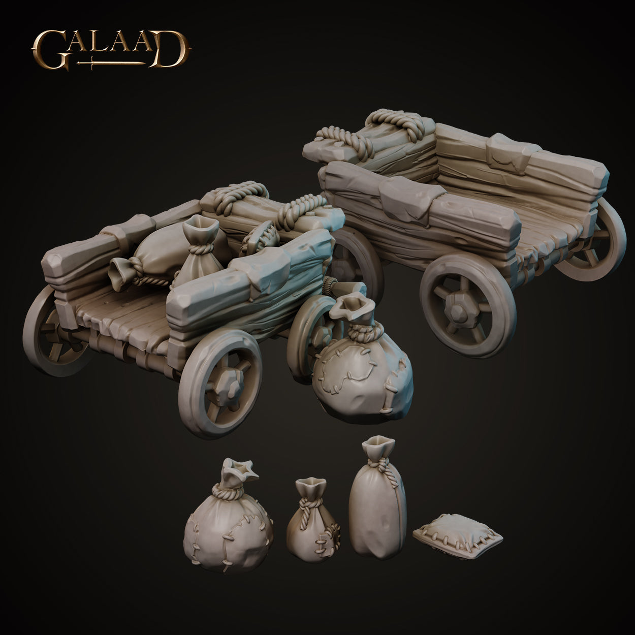 Cart and Bags - Galaad - Miniatures by Only-Games.co