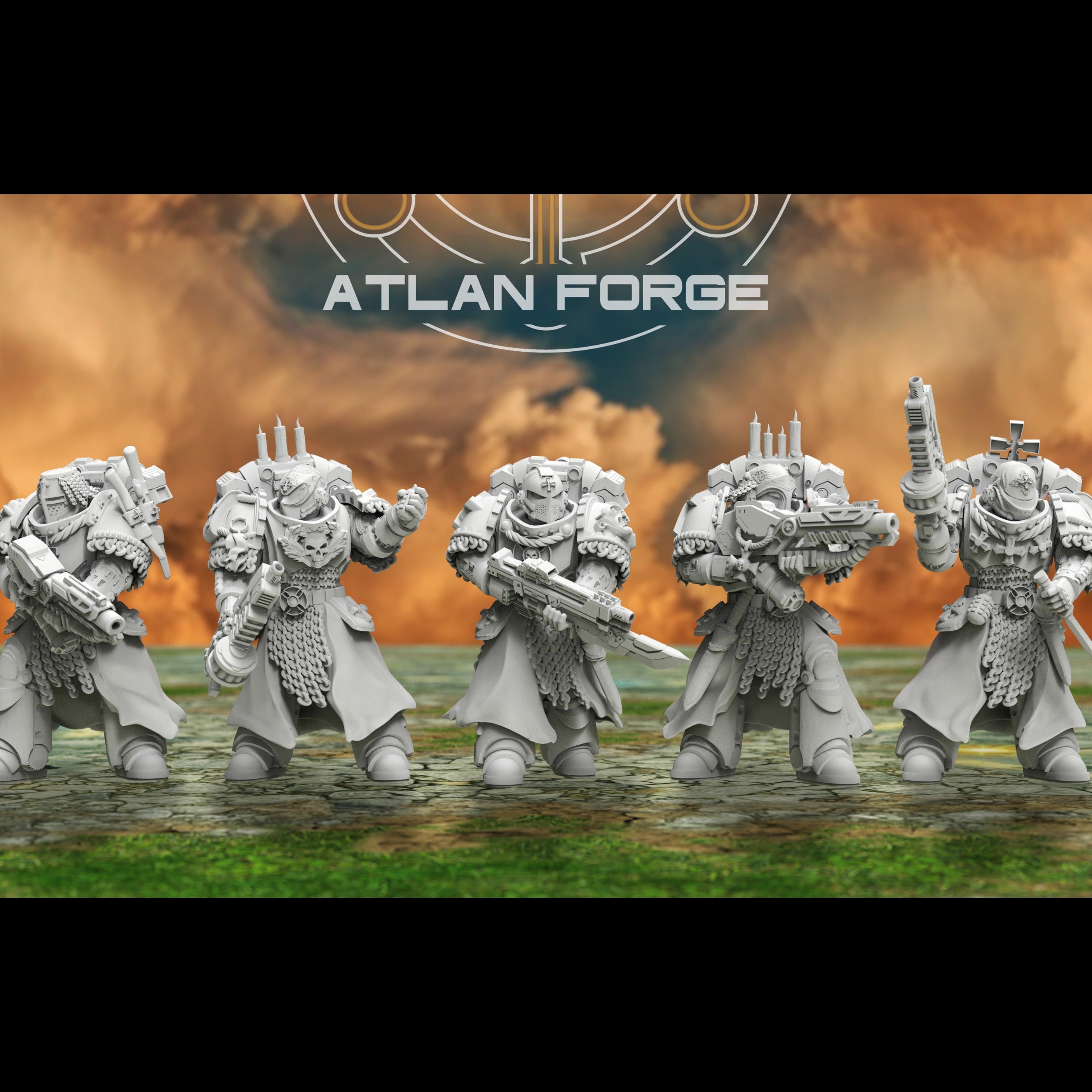 Knights Templar Sergeants - Atlan Forge - Miniatures by Only-Games.co