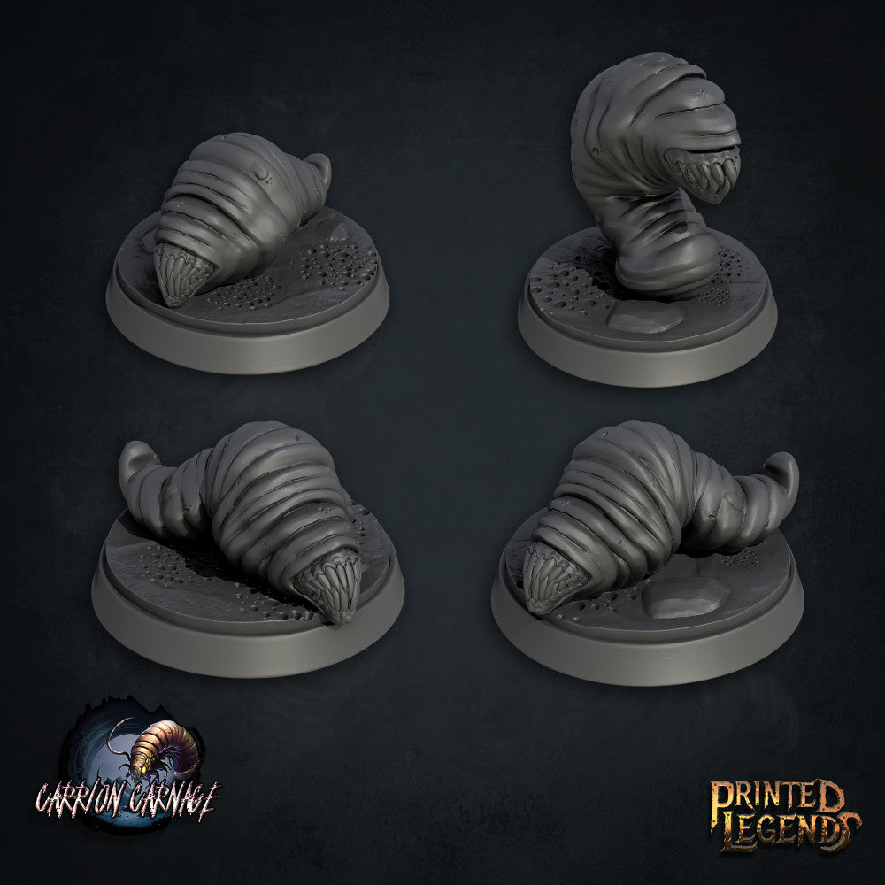 Carrion Maggots x4 - Printed Legends - Miniatures by Only-Games.co