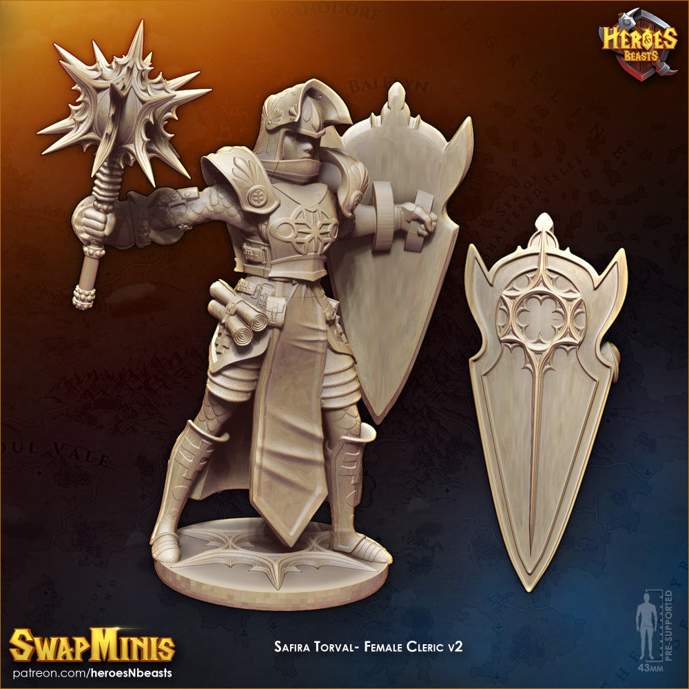Female Cleric v2 - Heroes and Beasts - Miniatures by Only-Games.co