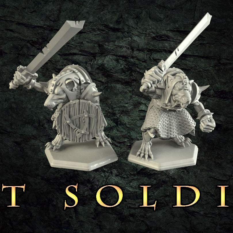 Rat Soldiers (2 miniatures) - Crosslances - Miniatures by Only-Games.co