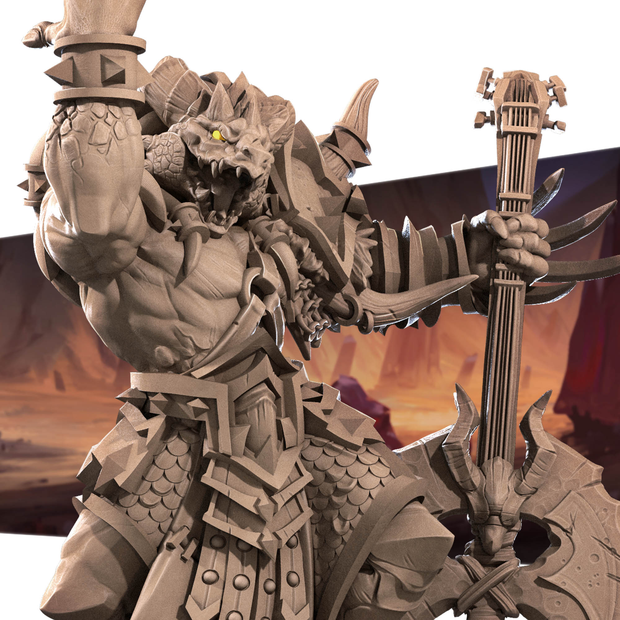 Diox, the Metal Bard Dragonborn - Bite The Bullet Studio - Miniatures ...