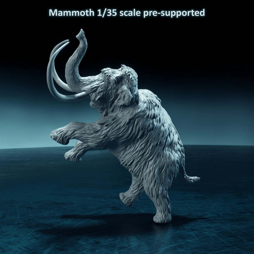 Mammoth falling 1-35 scale prehistoric animal - Dino and Dog ...