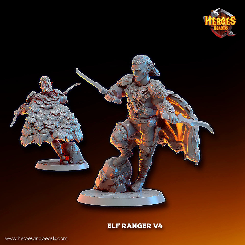 male elf ranger v4 - Heroes and Beasts - Miniatures by Only-Games.co