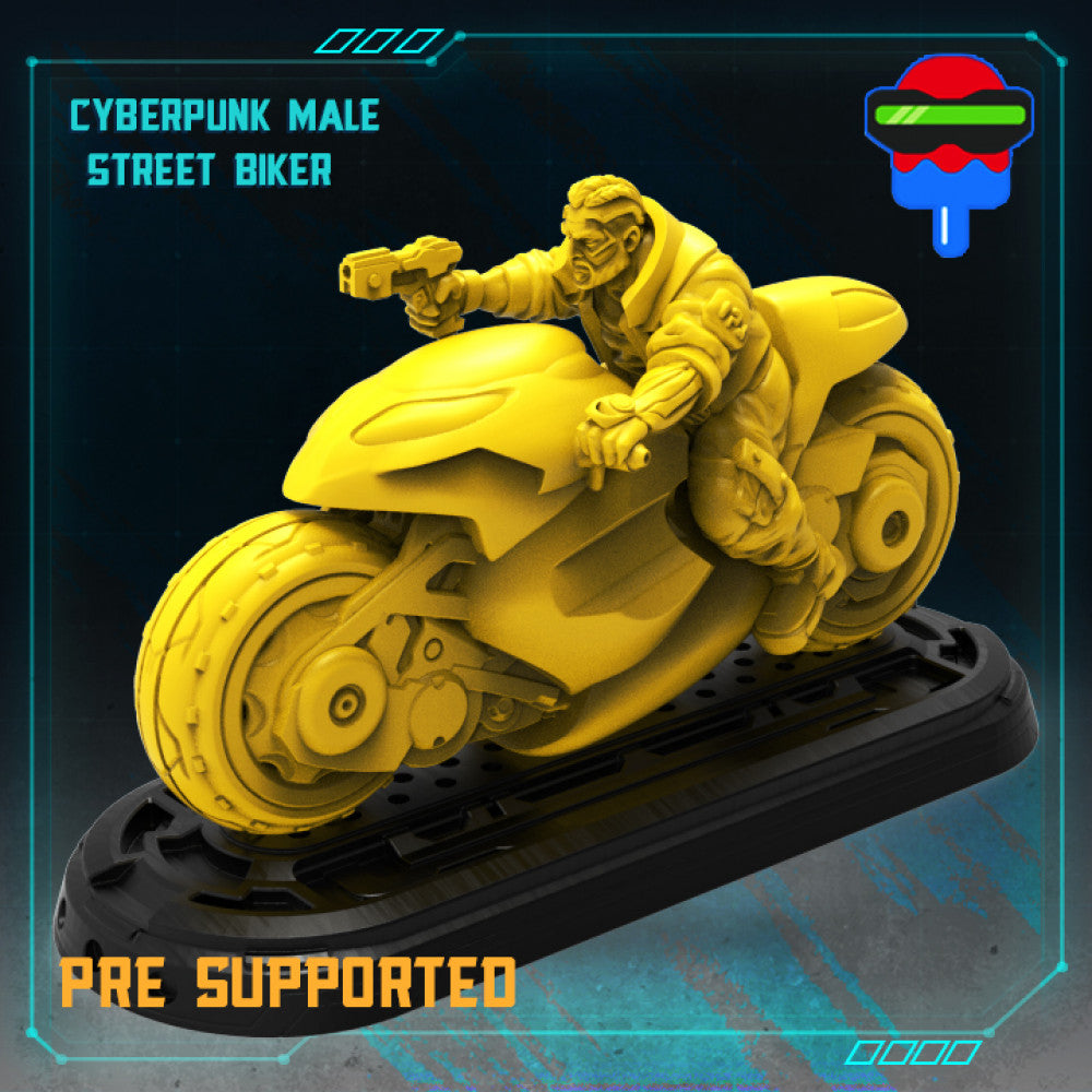 CYBERPUNK MALE STREET BIKER - Papsikels Miniatures - Miniatures by Only ...