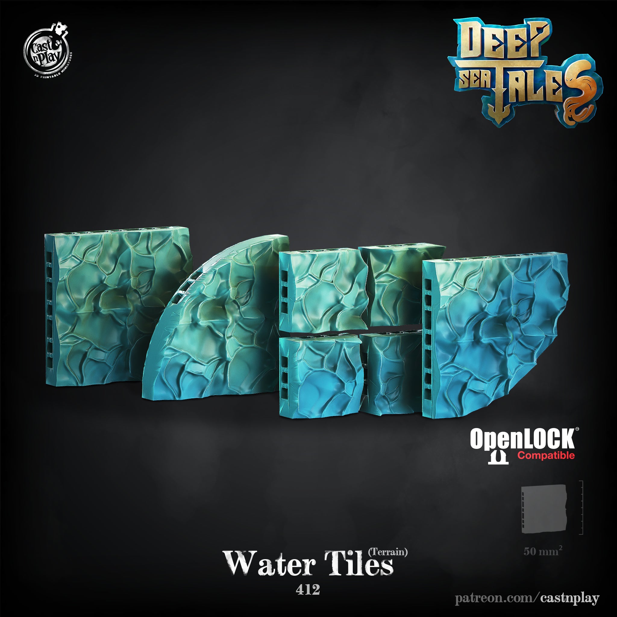 Water Tiles - Cast n Play - Miniatures by Only-Games.co