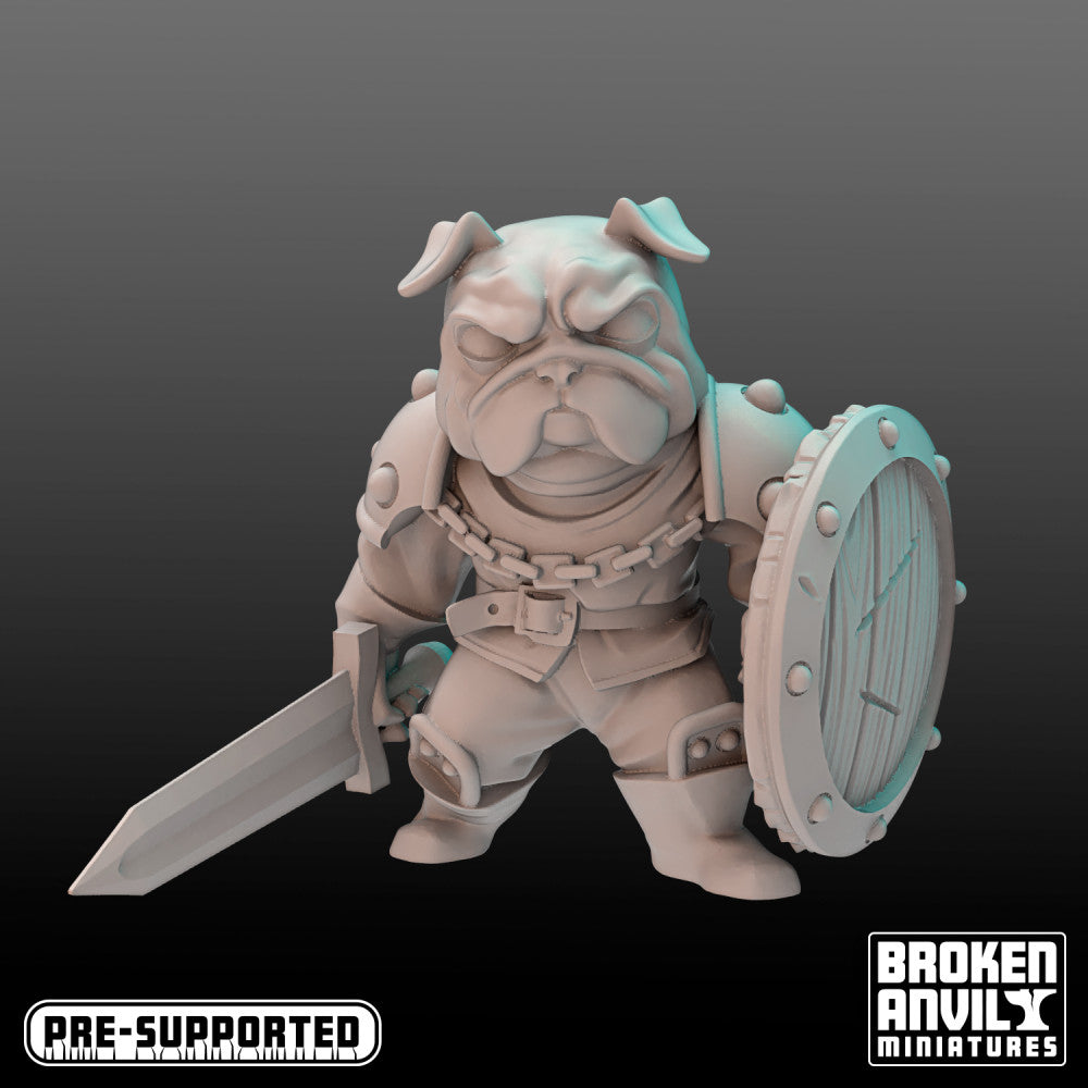 Barkonian Pug Shield Warrior - Broken Anvil Miniatures - Miniatures by ...