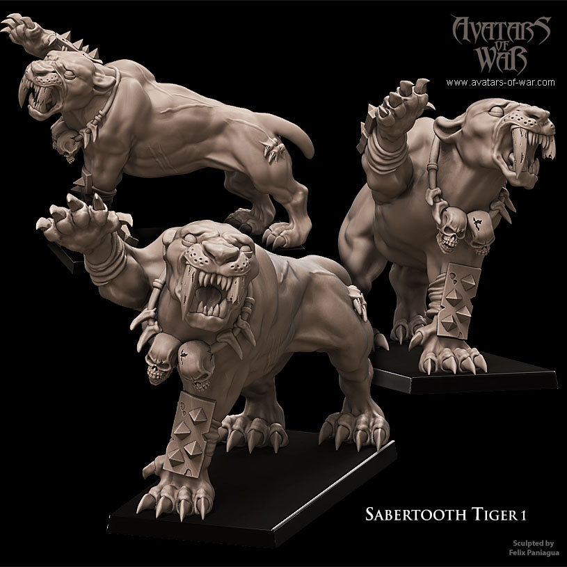 Sabertooth Tiger 1 - Avatars Of War - Miniatures by Only-Games.co