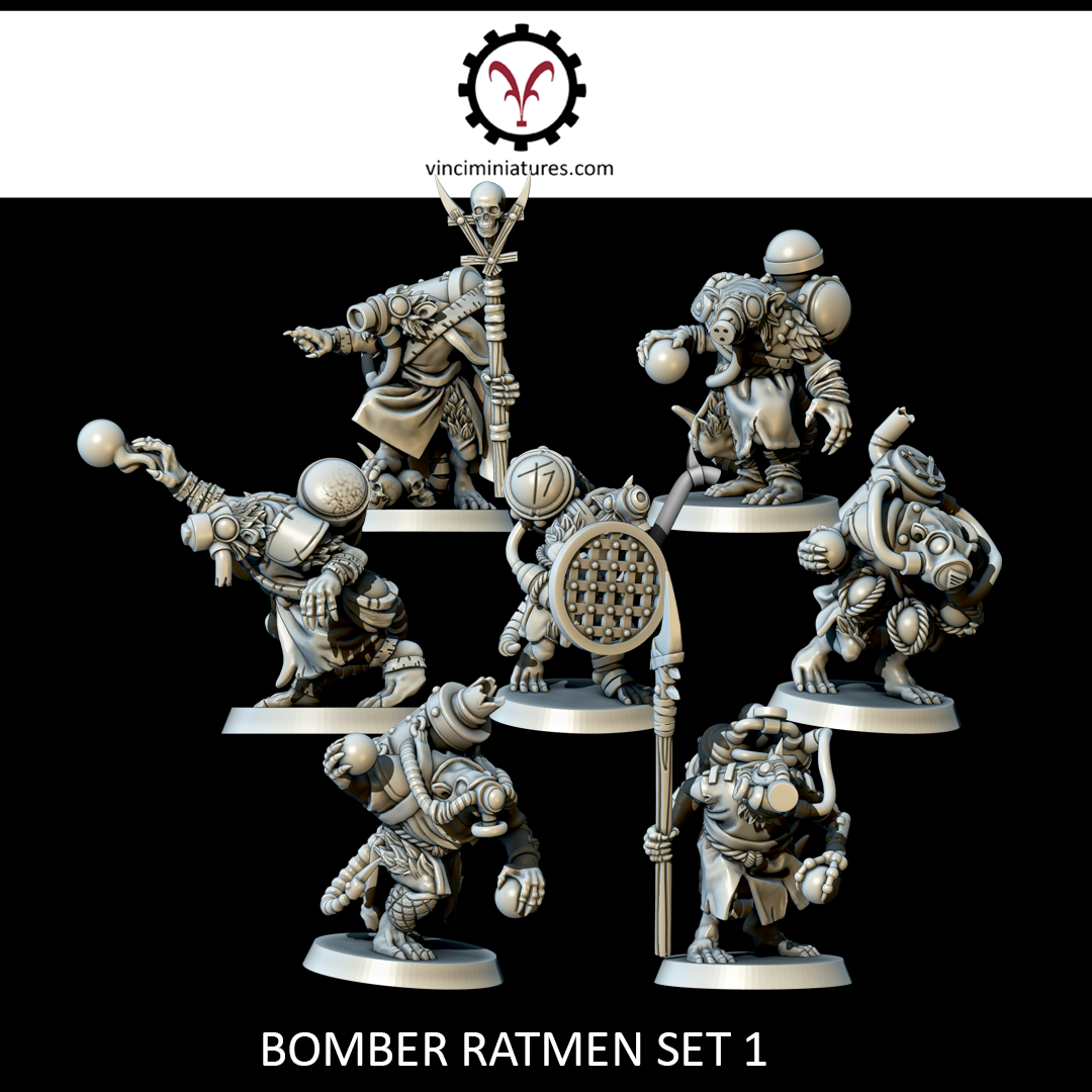 BOMBER RATMEN SET 1 - vinciminiatures - Miniatures by Only-Games.co